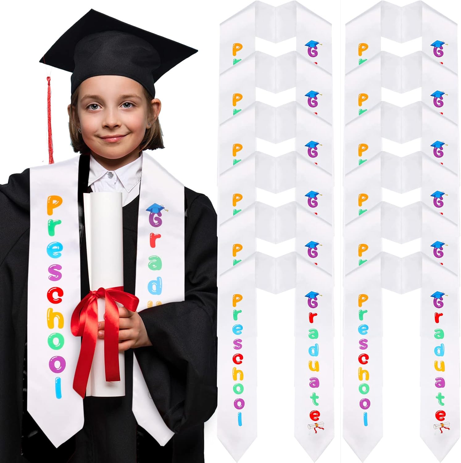 Amazon.com: Unittype 12Pcs Preschool Stole Unisex Kindergarten ...