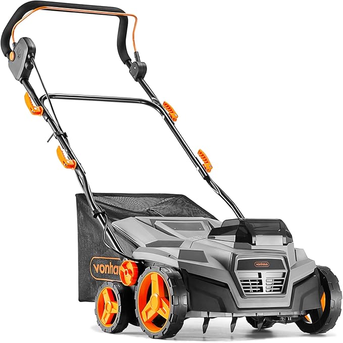 VonHaus Lawn Scarifier/Aerator/Rake Cordless – for Dethatching/Raking ...