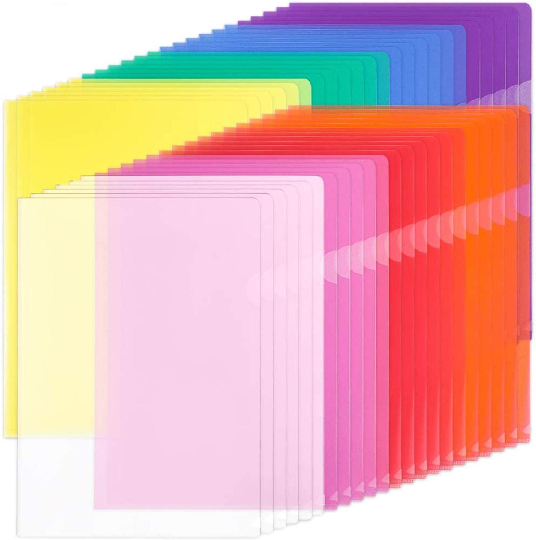 A4 Clear Plastic Folders, 42 Pcs Colours Plastic Wallets for File Paper ...