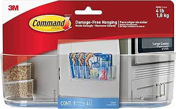 Amazon.com: Command Large Caddy, Clear, with 4 Clear Indoor Strips ...