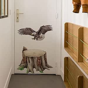 Amazon.com: astrkiz Large Woodland Tree Stump Wall Decals Peel and ...