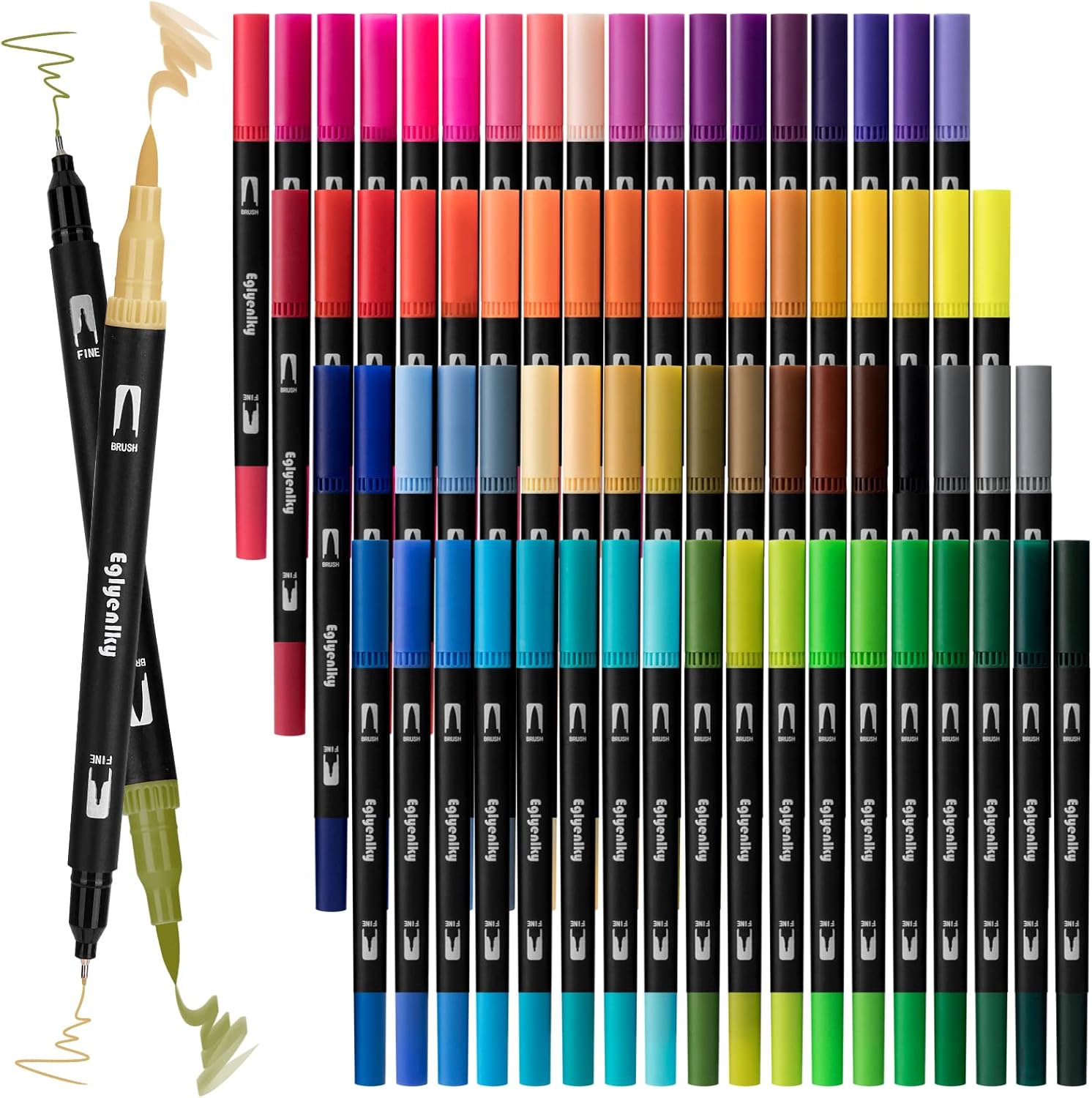 Amazon.com : Eglyenlky 72 Markers Coloring Book for Adult, Dual Brush ...