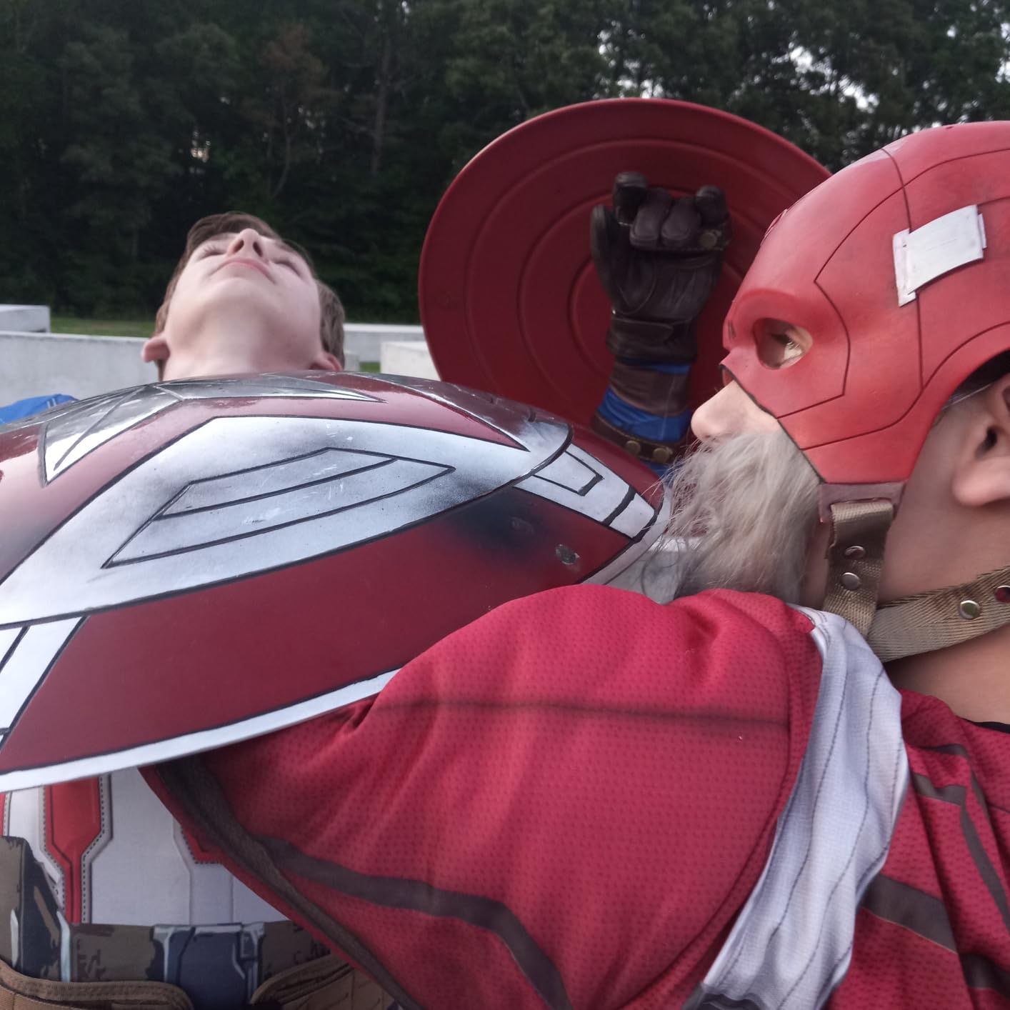 Amazon.com: ZZCoser Red Guardian Helmet Superhero Latex Mask Cosplay ...