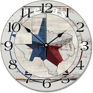 Amazon.com: Rustic Wall Clock Western Texas Star Clock Rustic Weathered ...