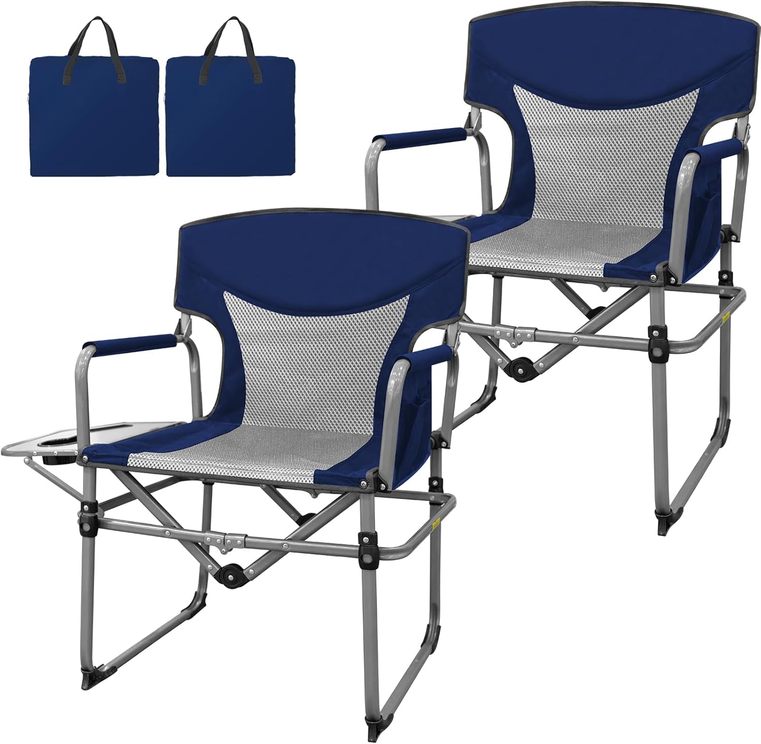 Amazon.com : Romswi 2PK Folding Director Chairs, Camping Chair for ...