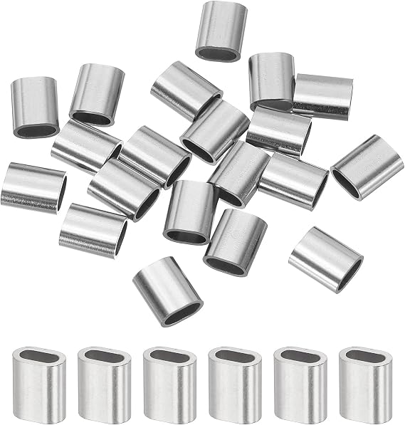 Amazon.com: uxcell 1/8"(3mm) Wire Rope Stop Sleeve, 304 Stainless Steel ...