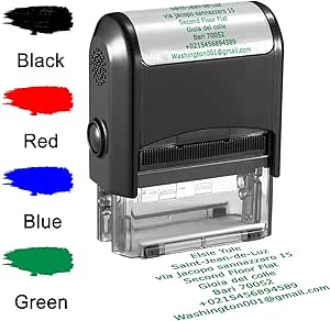 Personalised Stamp 75x38mm Custom Self-Inking Business Address Rubber ...