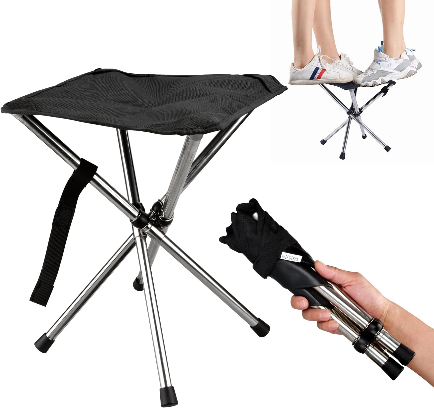 Amazon.com: LIBOSULV Folding Camping Stool, Retractable Camping Chair ...