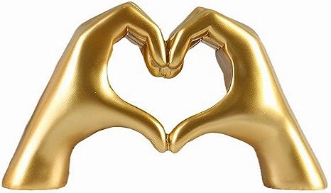 Amazon.com: Springen Small Heart Hands Sculpture Decor for Living Room ...