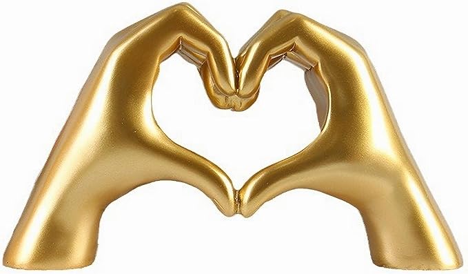 Amazon.com: Springen Small Heart Hands Sculpture Decor for Living Room ...