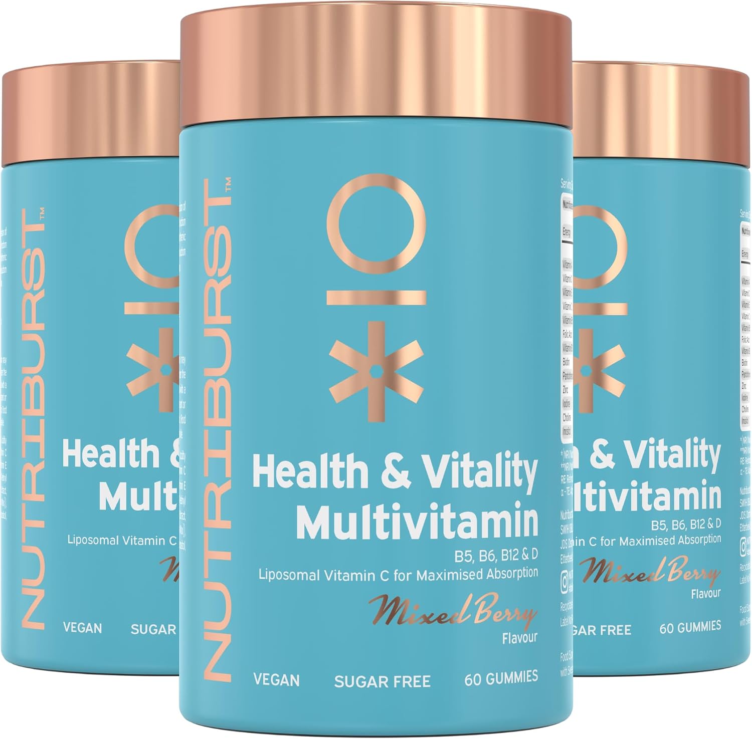 Nutriburst - Vegan Multivitamins Gummy Vitamin C B5 B6 B12, D - Multi ...