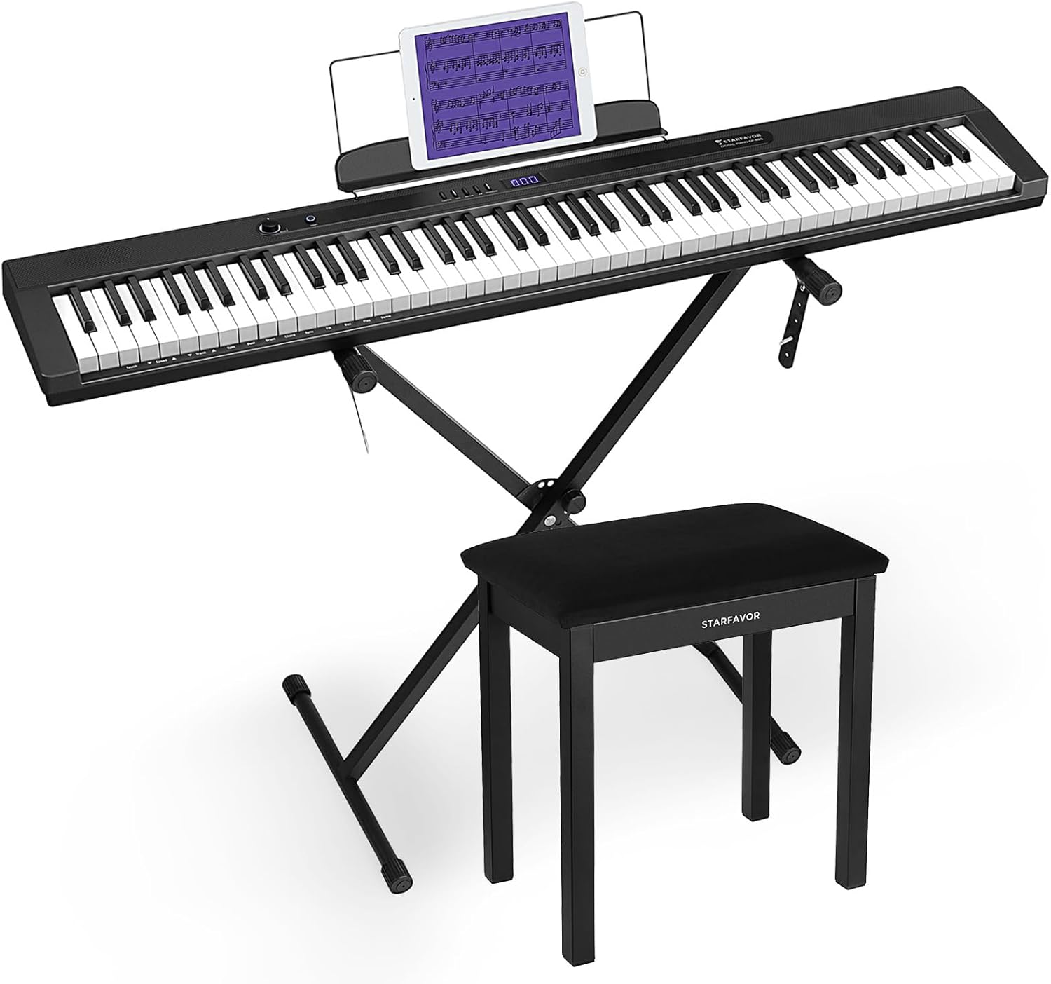 Amazon.com: Starfavor 88 Key Piano Keyboard Compact Bluetooth Digital ...