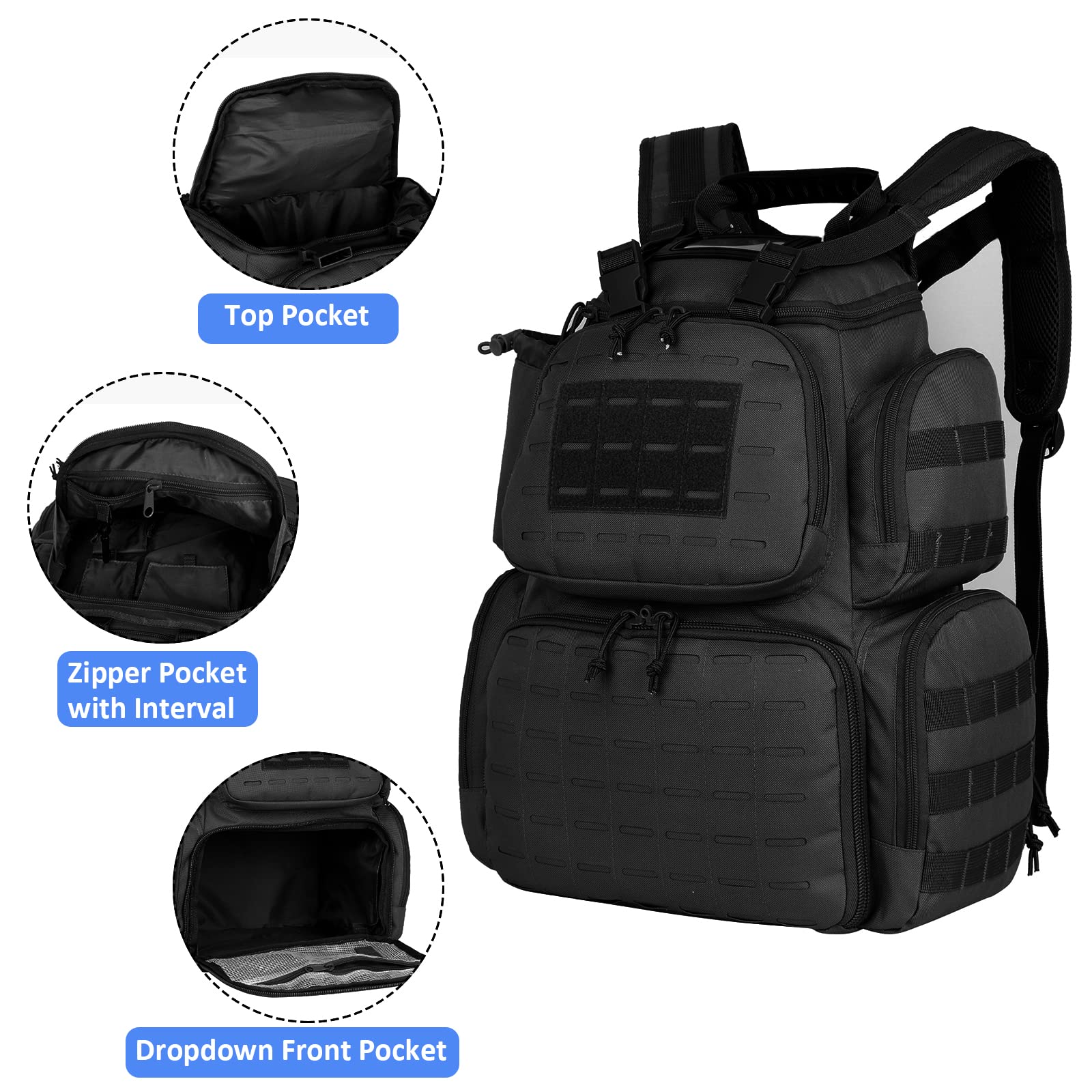 Snapklik.com : AUMTISC Tactical Pistol Range Bag Backpack For Handguns ...