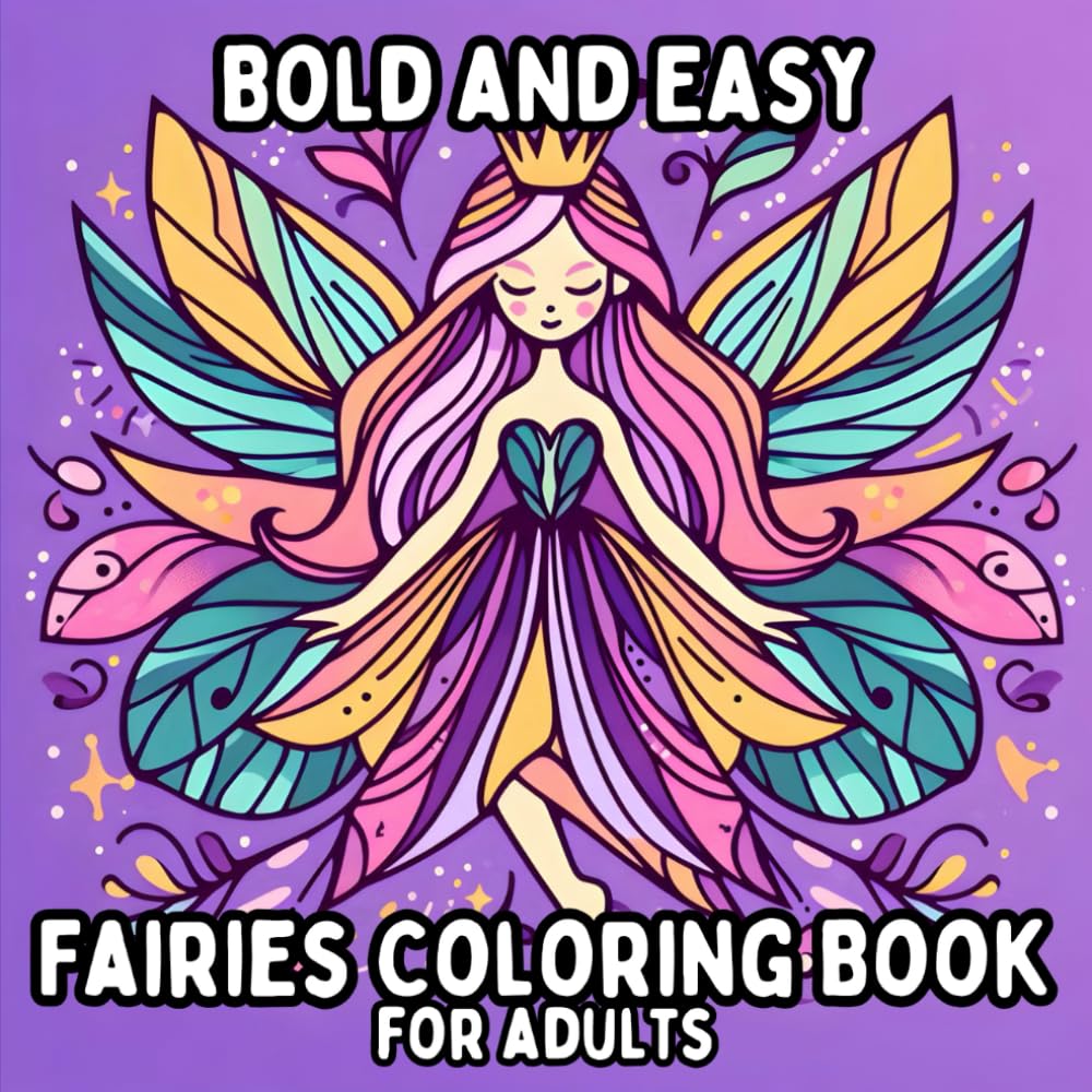 Bold-and-Easy-Fairies-Coloring-Book-for-Adults:-Simple-and-Large-Print ...
