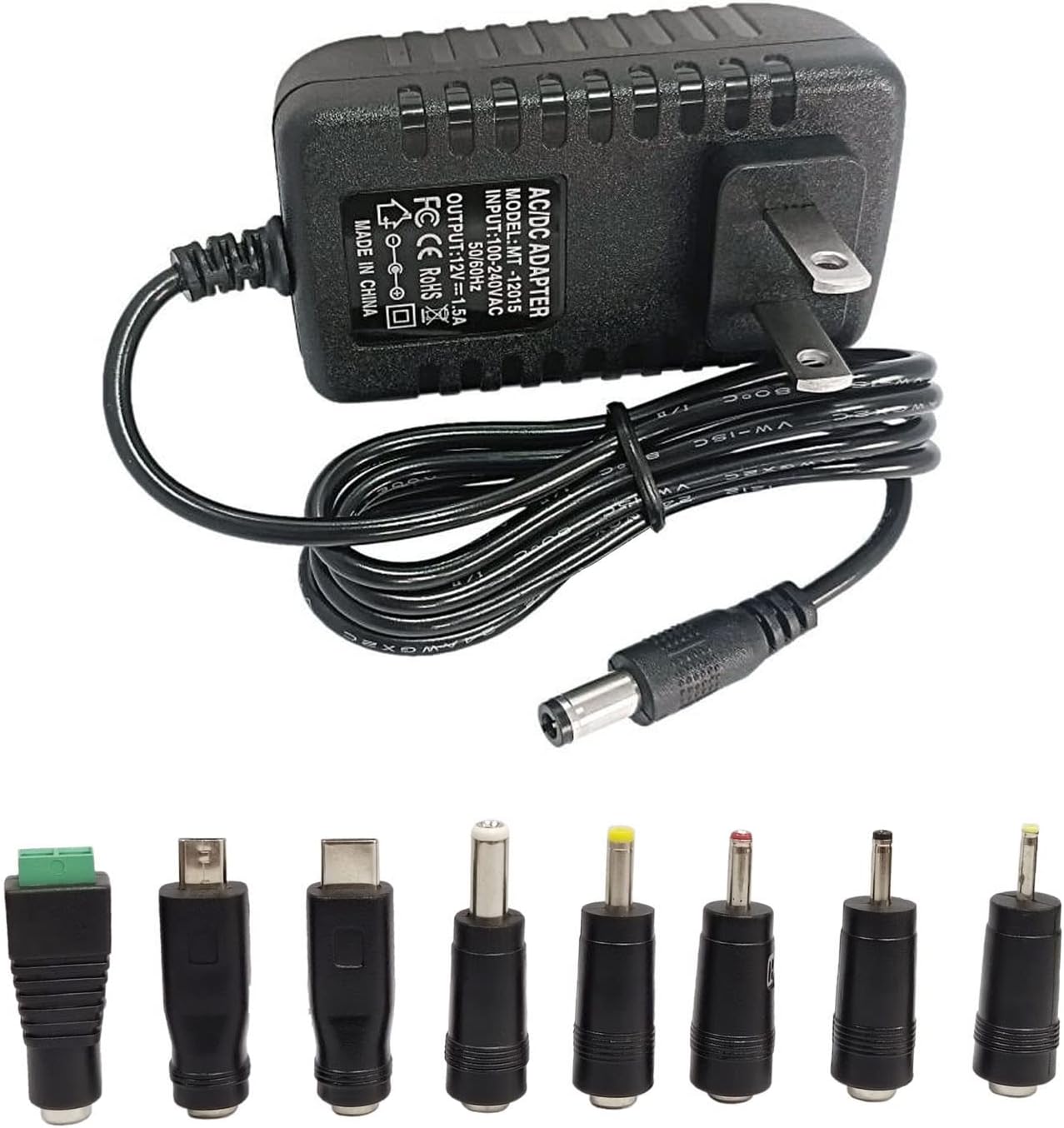 Amazon.com: MTYTOT 12V 1.5A 1500mA Power Supply Adapter 100-240V AC to ...