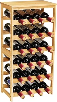 Amazon.com: Wine Rack 24-Botttle Freestanding Floor, 6-Tier Wine Rack ...