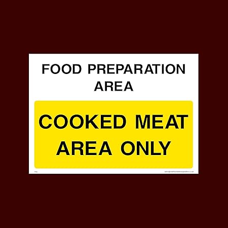Raw Meat area only Sticker/Self Adhesive Sign - Raw, Cooked ...