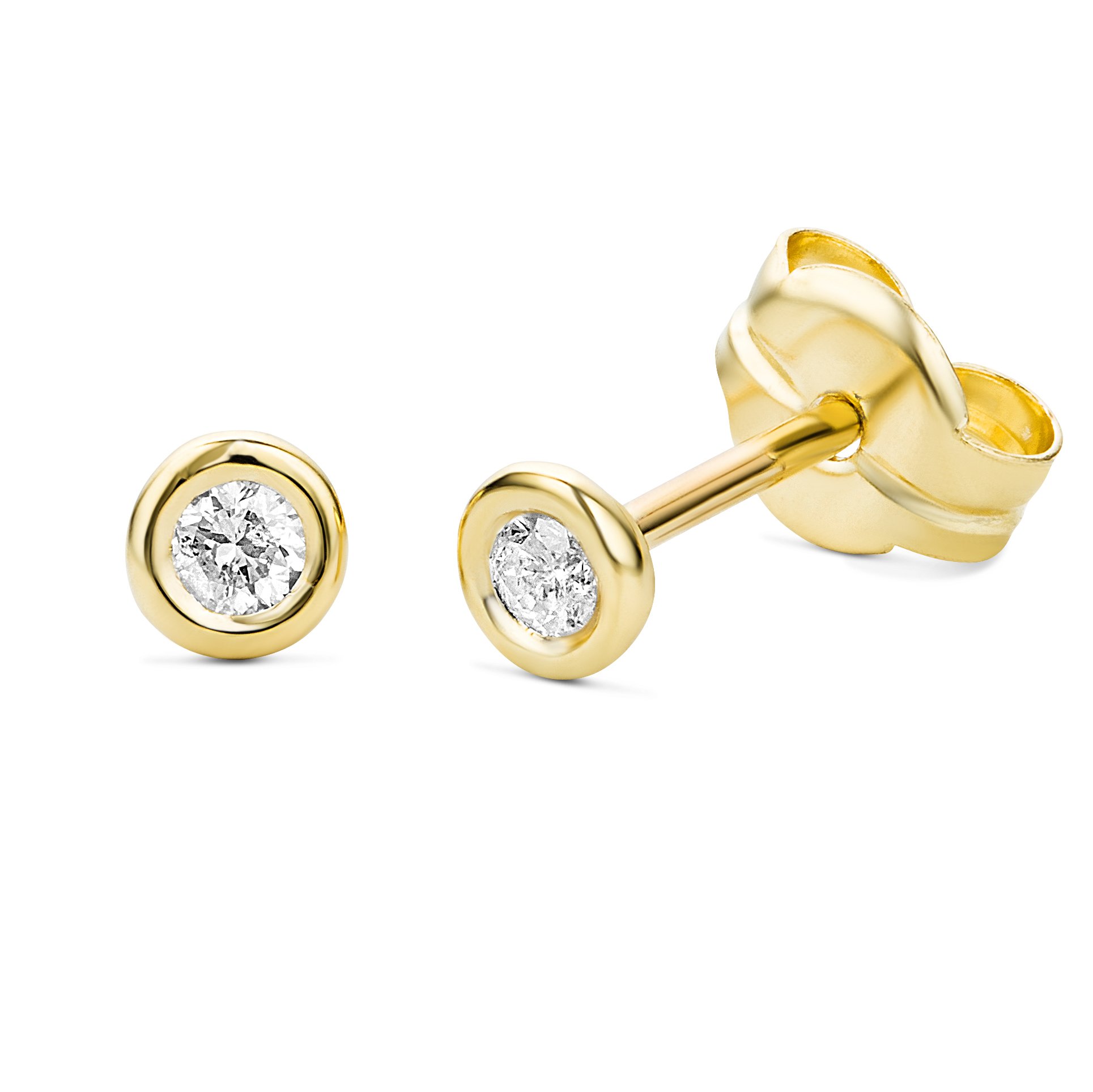 Miore Boucles d'oreilles solitaire pour femme en Or jaune 9 carats 375 ...
