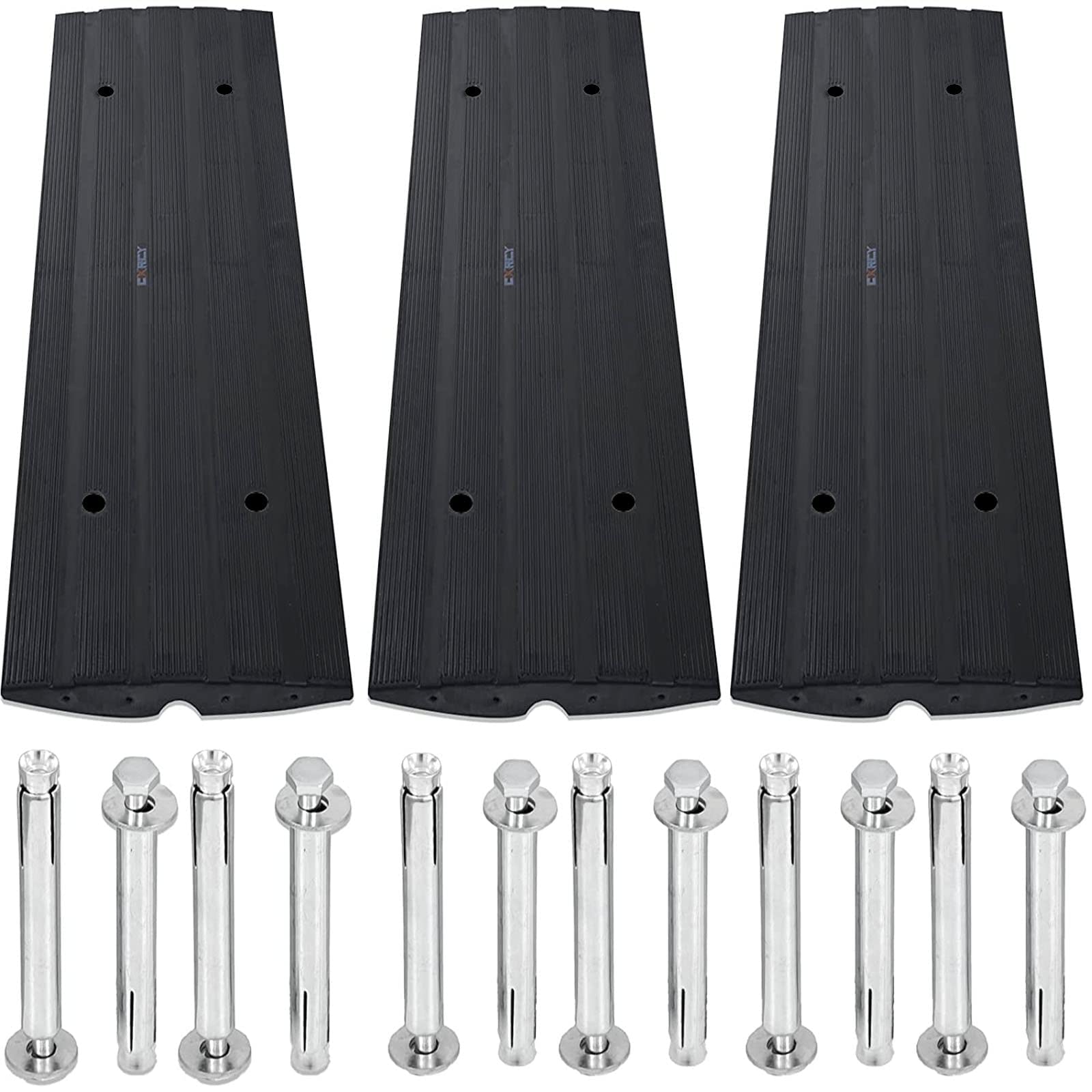 Buy CXRCY Driveway Curb Ramps, 3 Pack 1 Channel Curb Ramps kit, Heavy ...