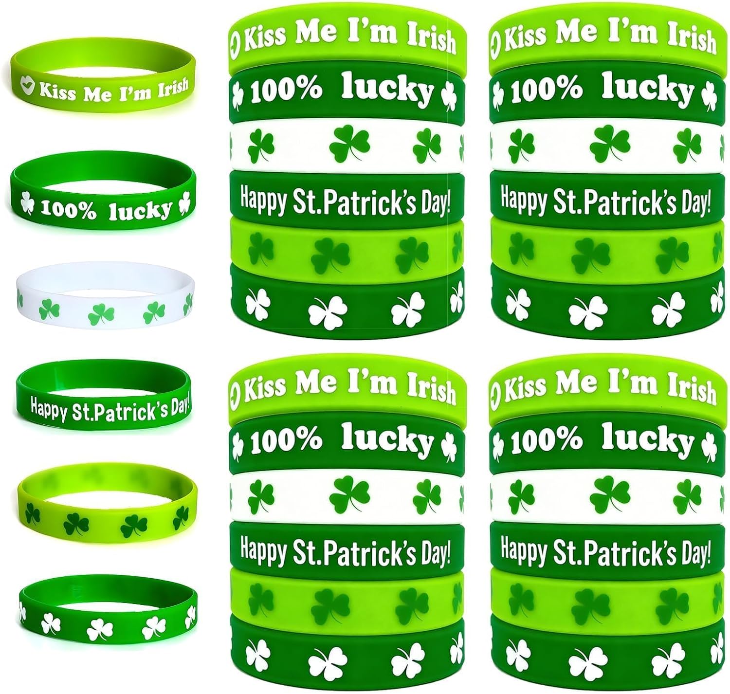 xoqoiuo 30 PCS St Patricks Day Accessories Bracelets Set, Lucky ...