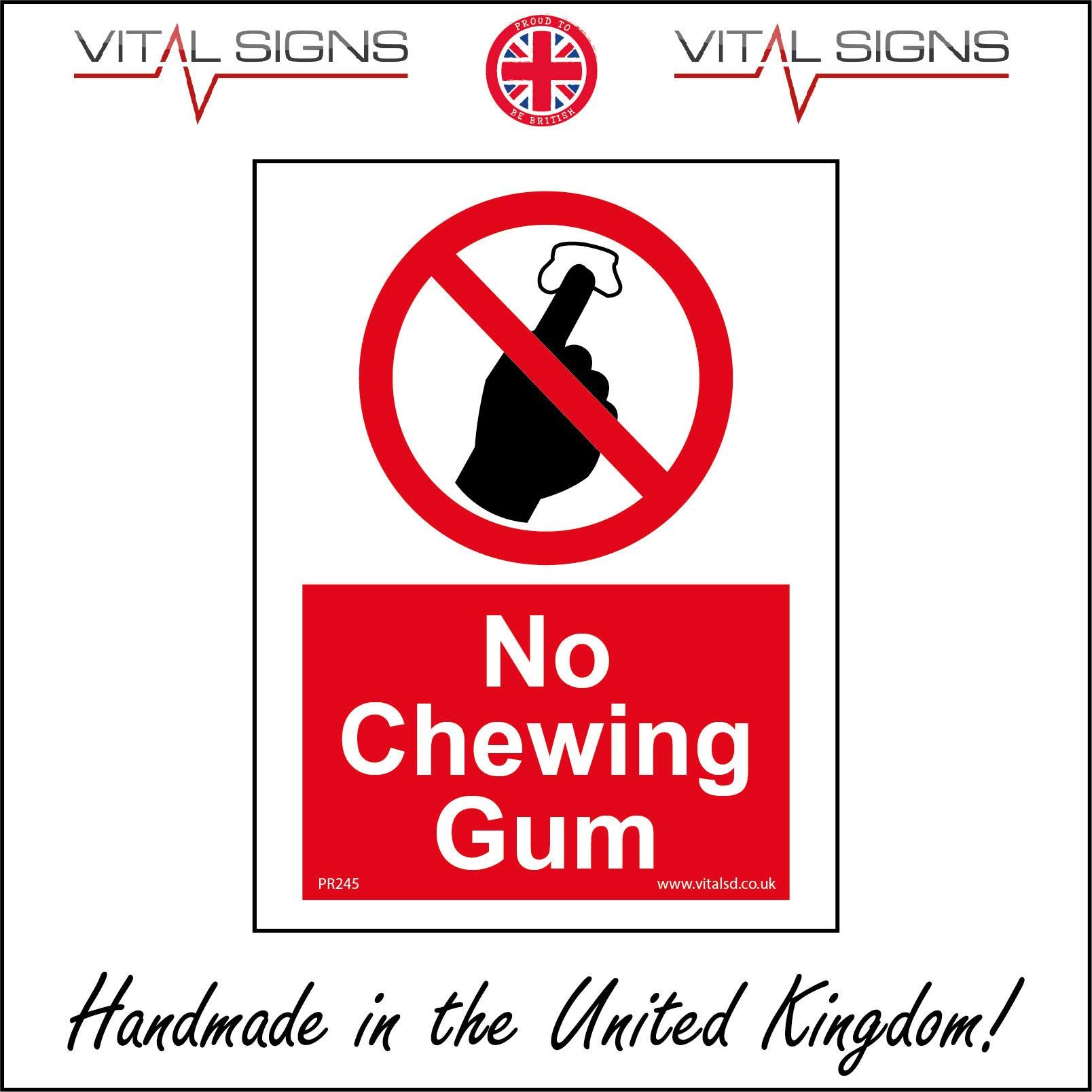 Buy PR245 No Chewing Gum Allowed Restricted Area Do Not Eat Food Or ...