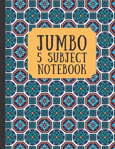 Amazon.com: Jumbo 5 Subject Notebook: A big ruled notebook for 5 ...