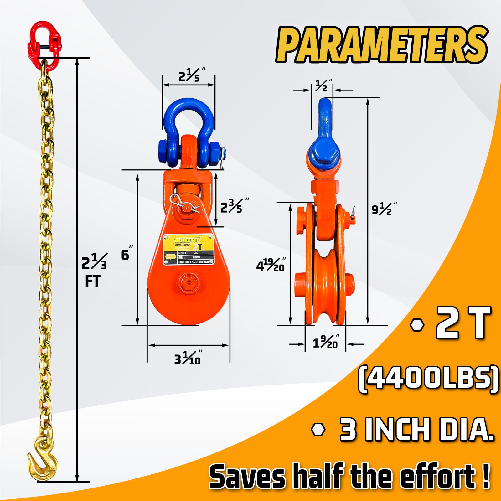Snapklik.com : SENKEYFE 2 Ton Snatch Block