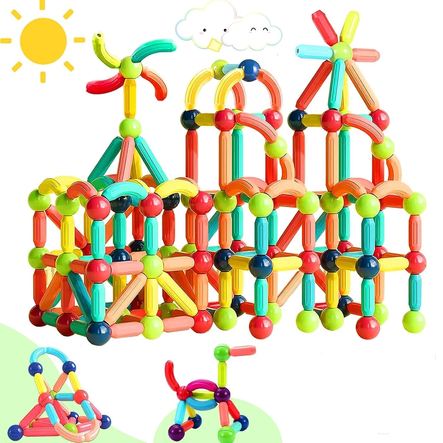 TOYTASTIC Magnetic Building Sticks Blocks Kids Toys, Learning Sticks ...