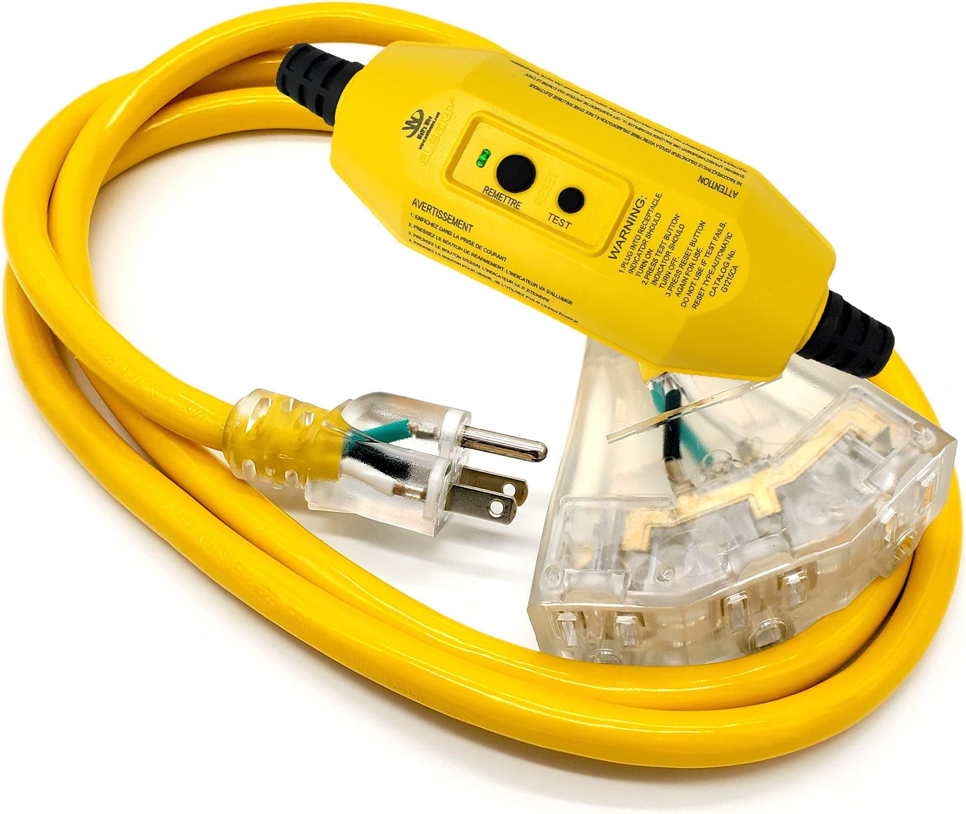 Amazon.com: 6 ft - GFCI 12 Gauge Heavy Duty Extension Cord - 3 Outlet ...
