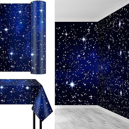 Amazon.com : Preboun Galaxy Backdrop 4.5 x 100 ft Starry Photo ...