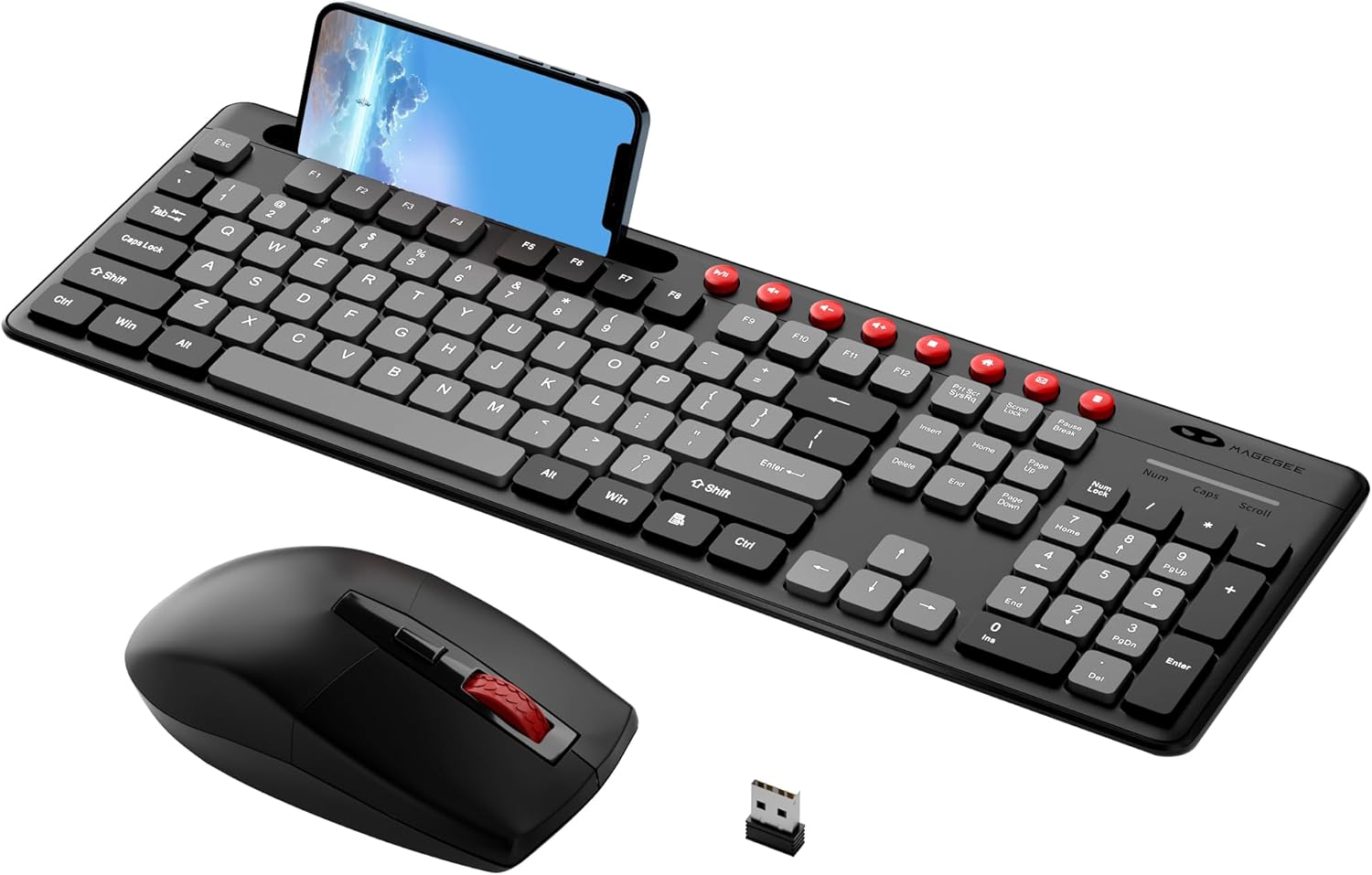 Amazon.com: Wireless Keyboard and Mouse Combo, MageGee 2.4G Full-Sized ...