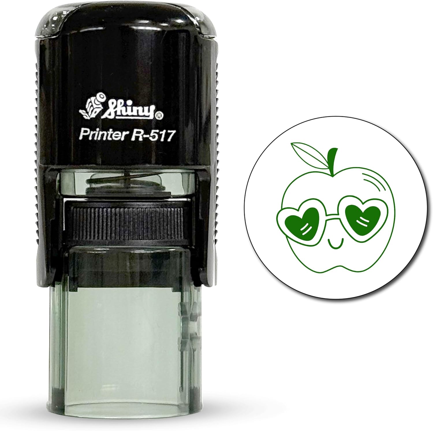 Amazon.com: Shiny Cool Apple Teacher Stamp, Round Self Inking Stamp for ...