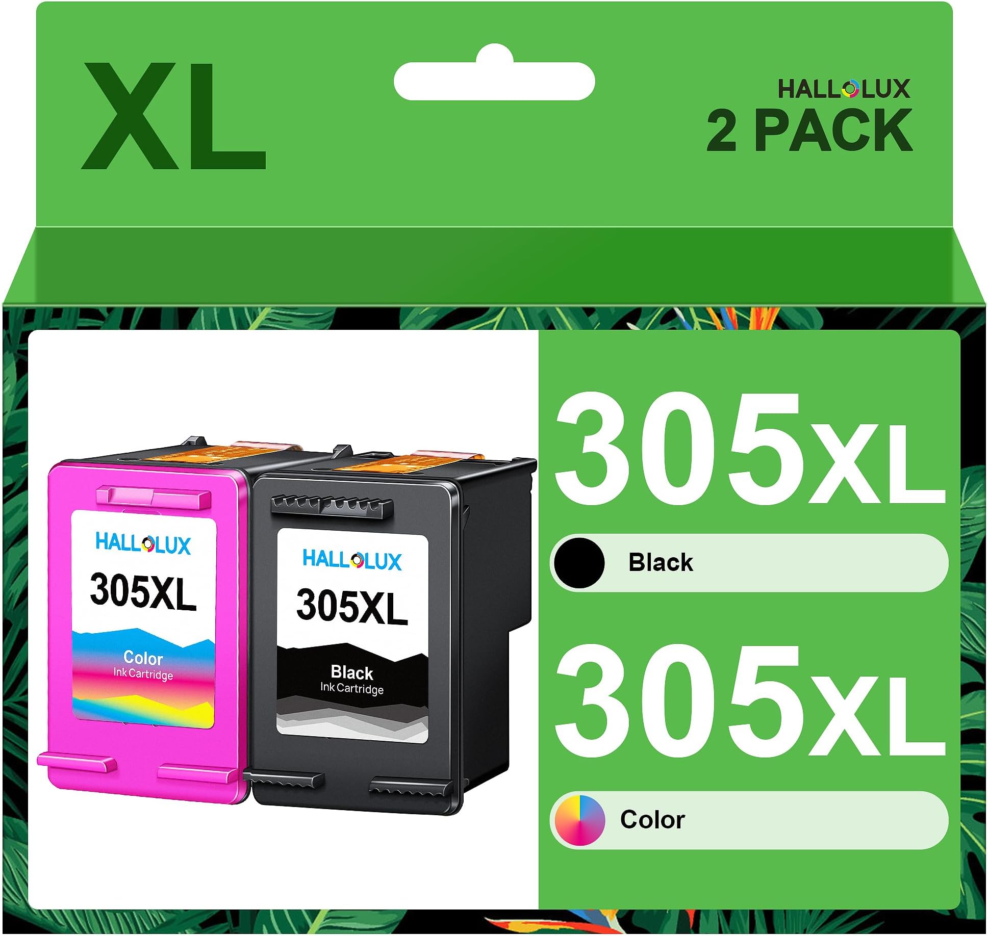 HP 6ZA94AE 305XL High Yield Original Ink Cartridges, Black/Tri-color ...