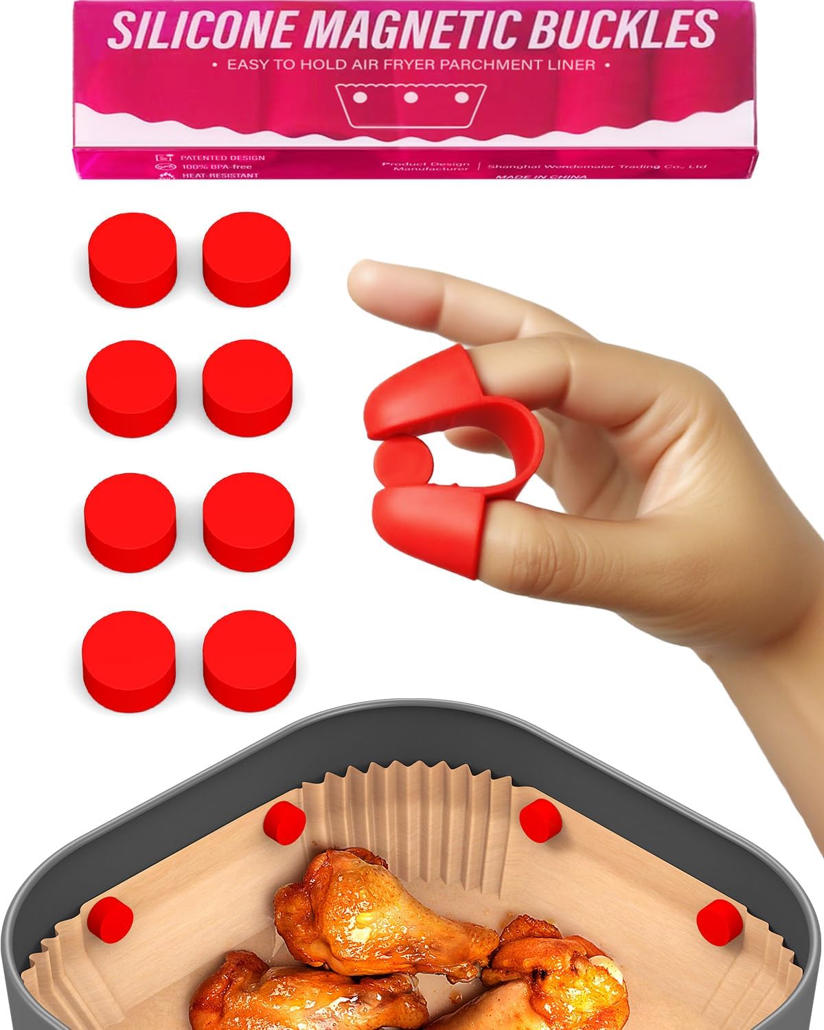 Amazon.com: WM infinite Air Fryer Magnet Silicone Buckles 2 (9 Pack ...