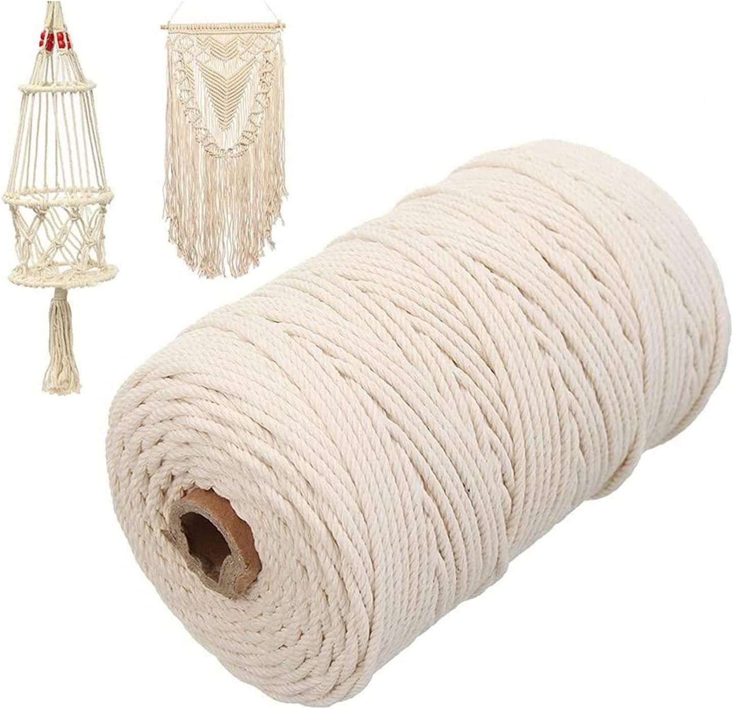 Amazon.com: Tenn Well 4mm Macrame Cord, 165 Feet 3Ply Twisted Cotton ...
