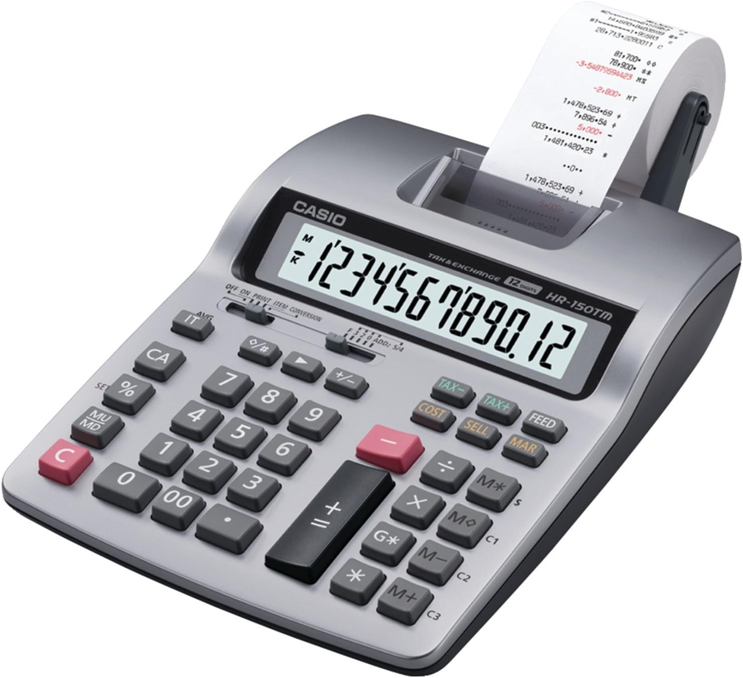 Amazon.com : Casio HR150TM HR-150TM Two-Color Printing Calculator ...