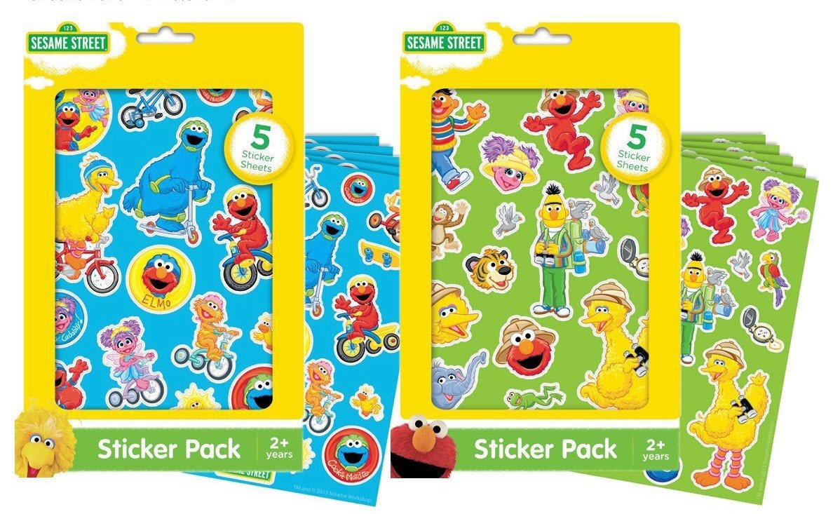 Sesame Street Sticker Packs 10 Sheets Total Featuring Elmo Big ...