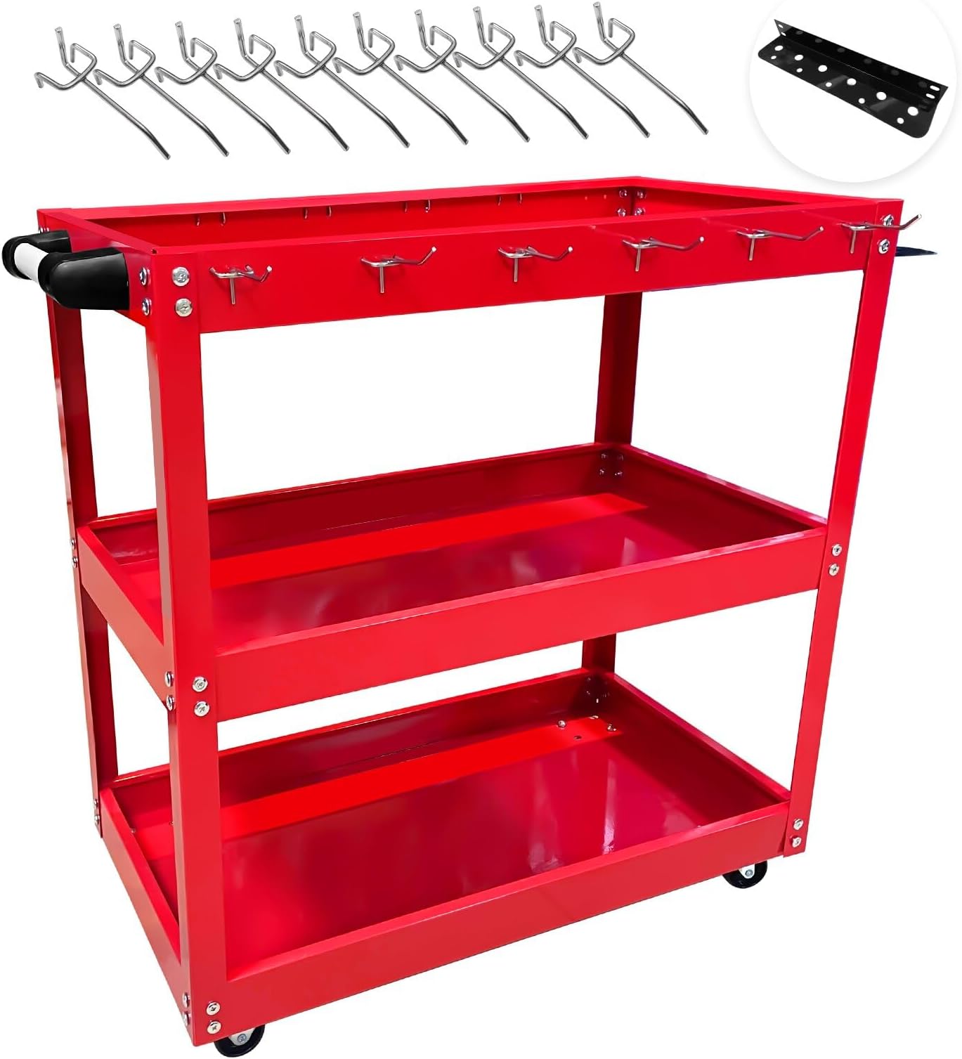 Amazon.com: YATOINTO 3-Tier Rolling Tool Cart, Metal Rolling Cart with ...
