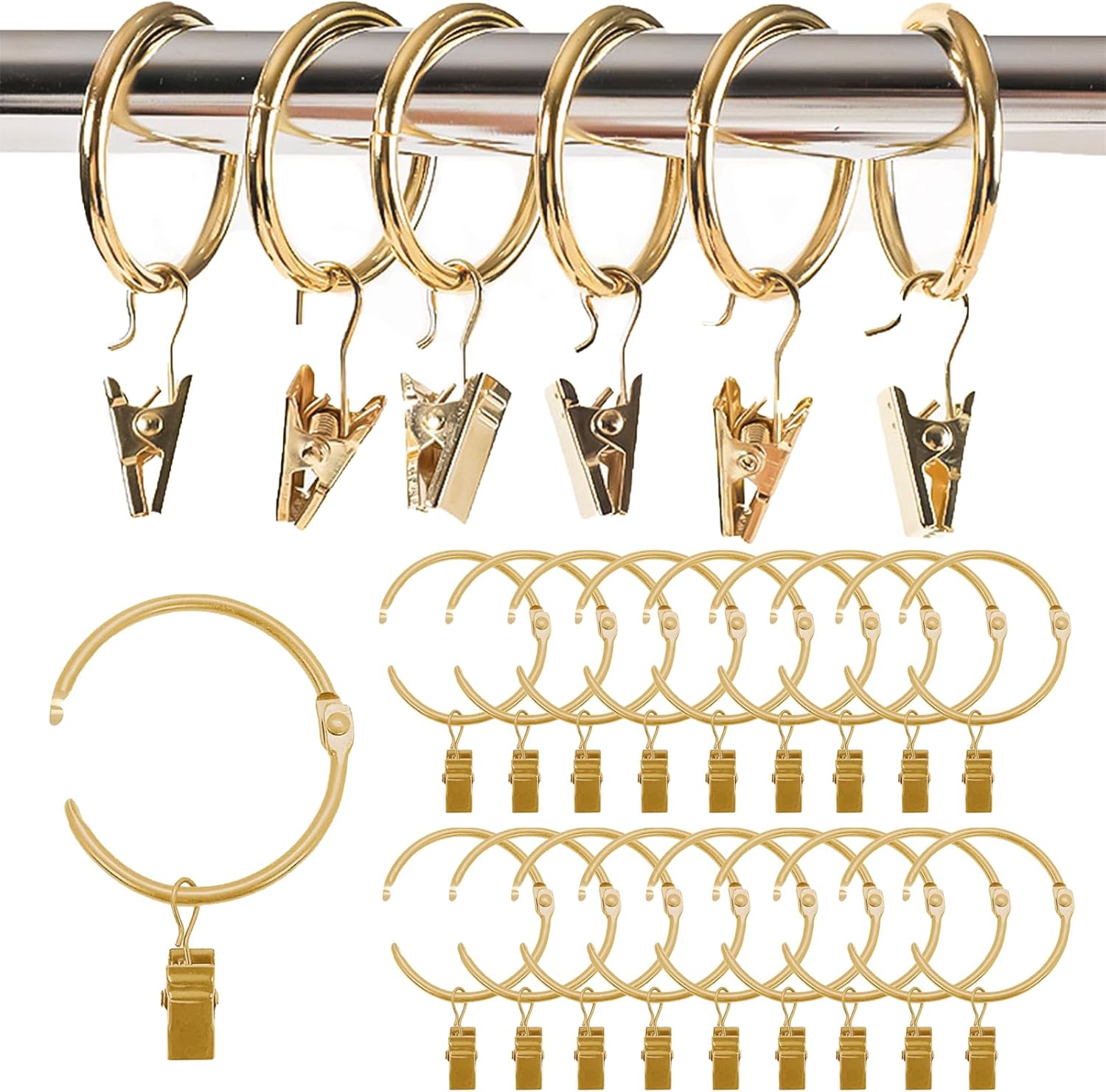 Amazon.com: Basics Curtain Clip,Openable Metal Curtain Clip,1.26 Inch ...