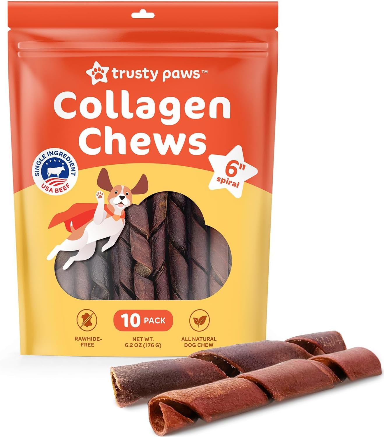 Amazon.com : Trusty Paws Beef Collagen Sticks for Dogs - One Ingredient Collagen Chews ...