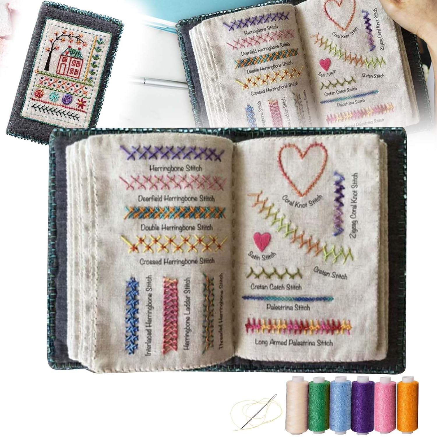 Amazon.com: Embroidery Stitches Books, Creative Embroidery Starter Kit ...