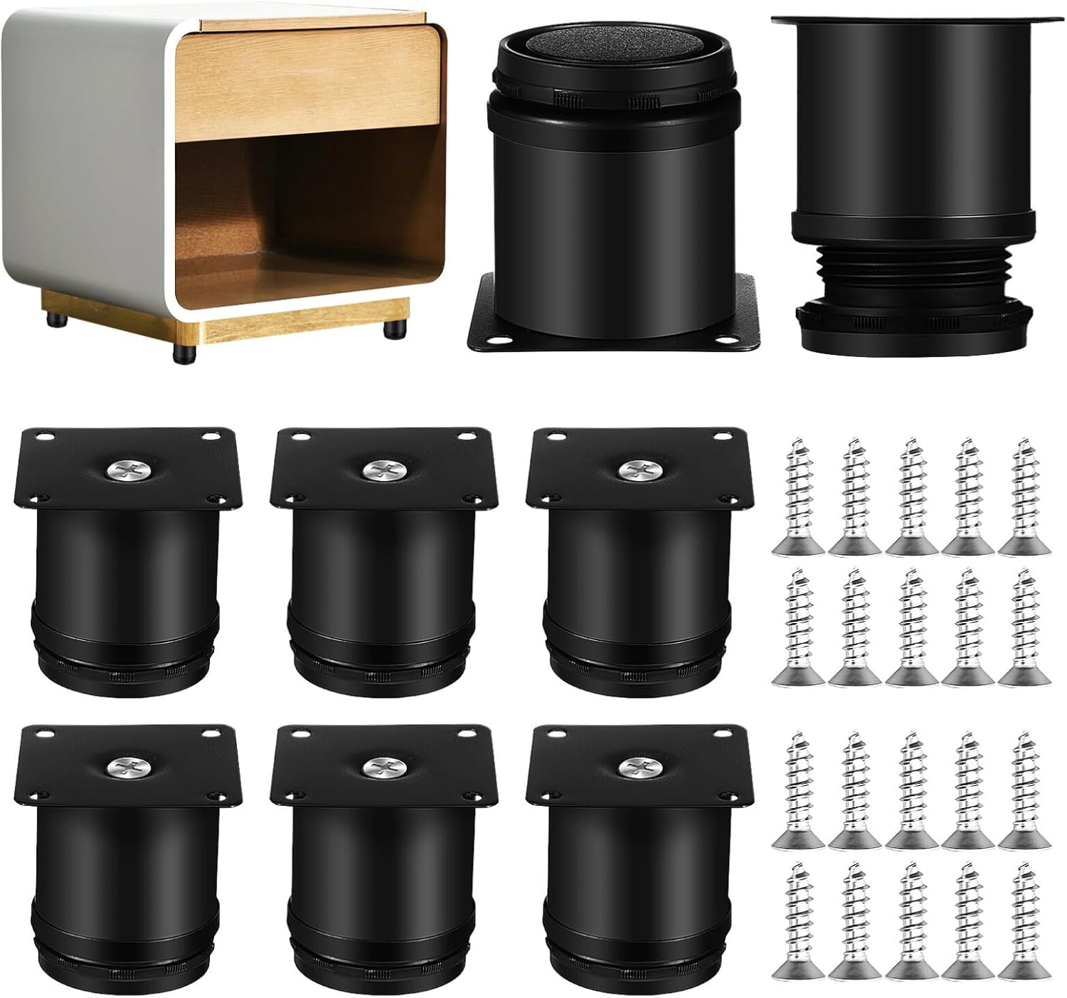 ULTECHNOVO 8Pcs Adjustable Legs, 50 * 60mm Cabinet Legs, Stainless ...