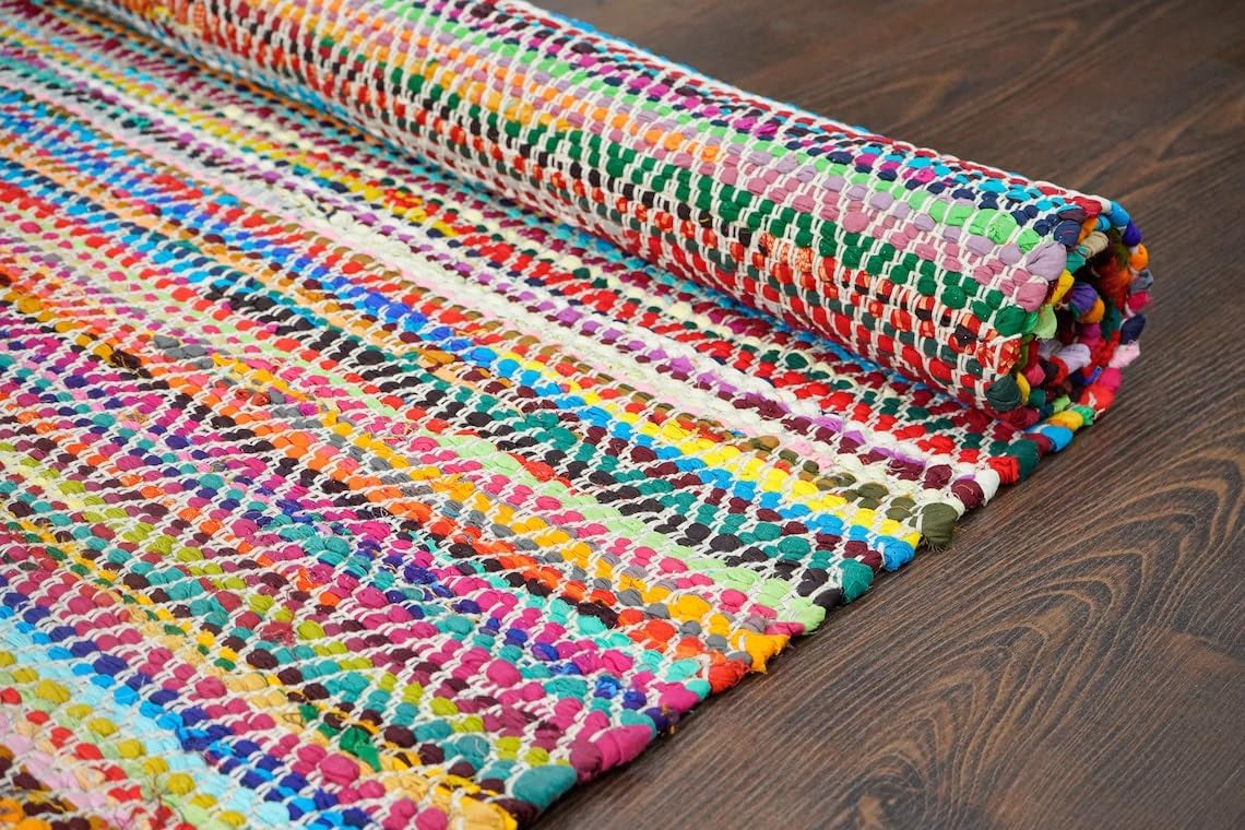Amazon.com: GookyGoods® Colourful Rag rug - Multi Chindi Rug - Handmade ...