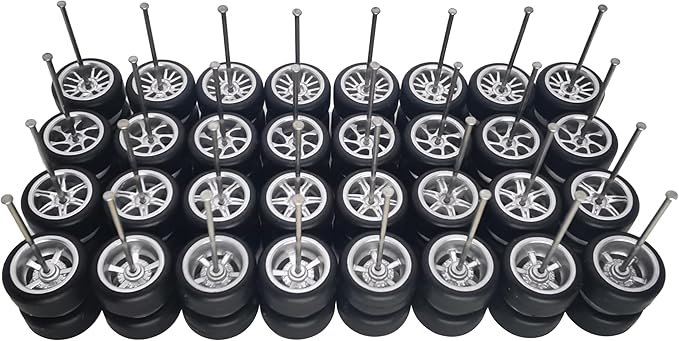 Amazon.com: 16 Set 1/64 Wheels and Tires Kit Simulation 1 64 Scale ...
