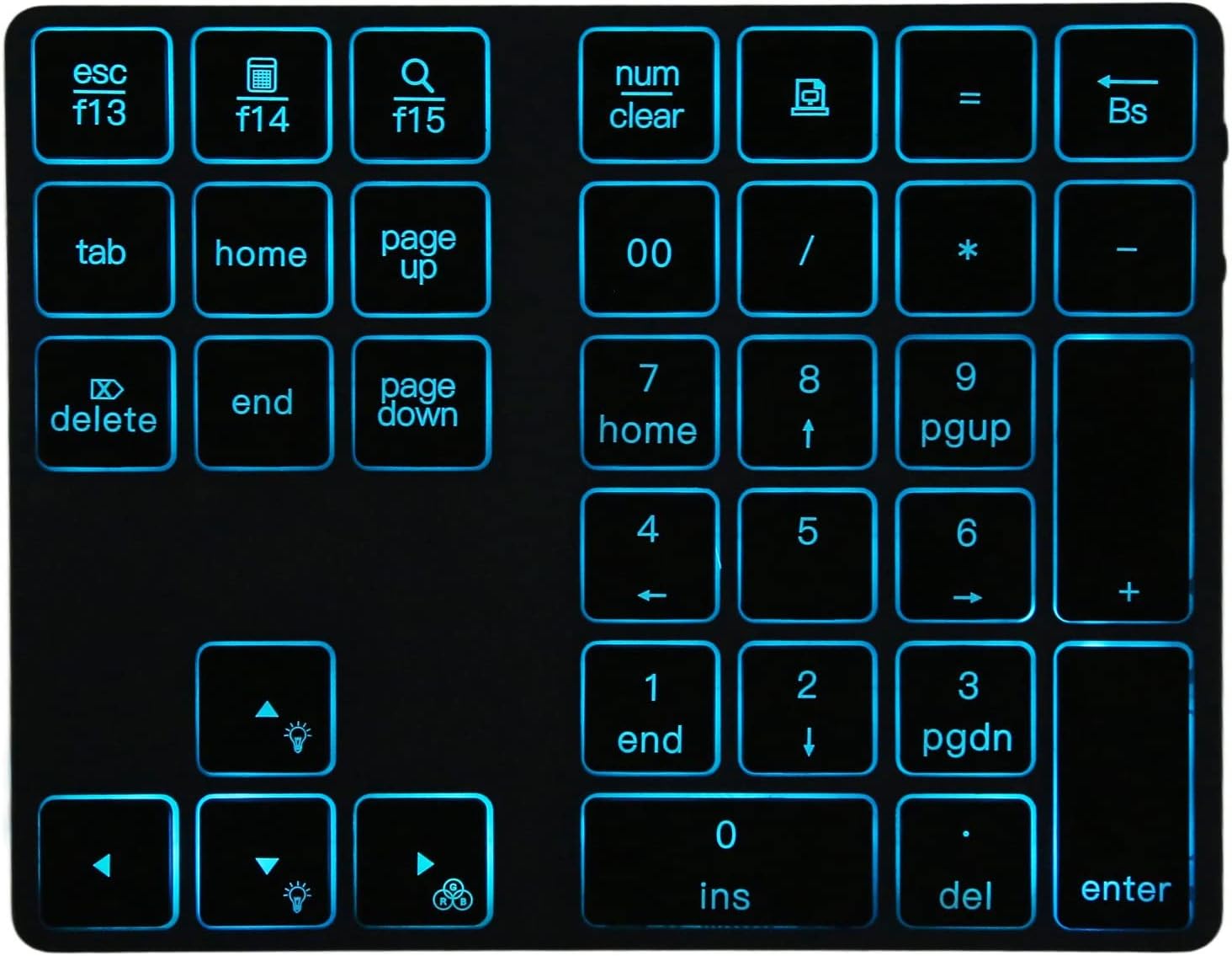 Amazon.com: EBTOOLS Bluetooth Number Pad, Rechargeable 34 Key Numeric Keypad with 7 Color ...