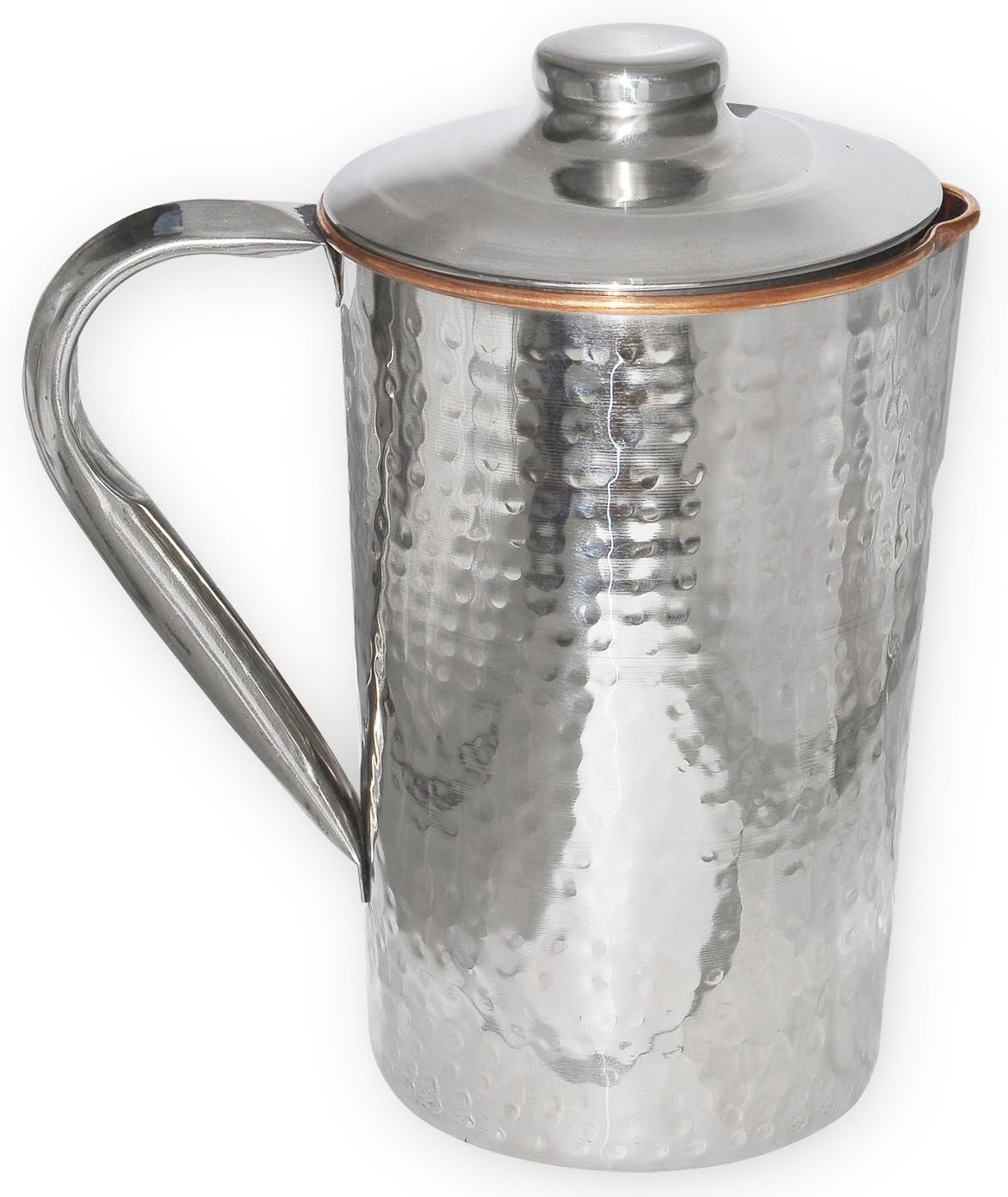 DakshCraft ® Stainless Steel Copper Dimple Jug with Lid : Amazon.co.uk ...