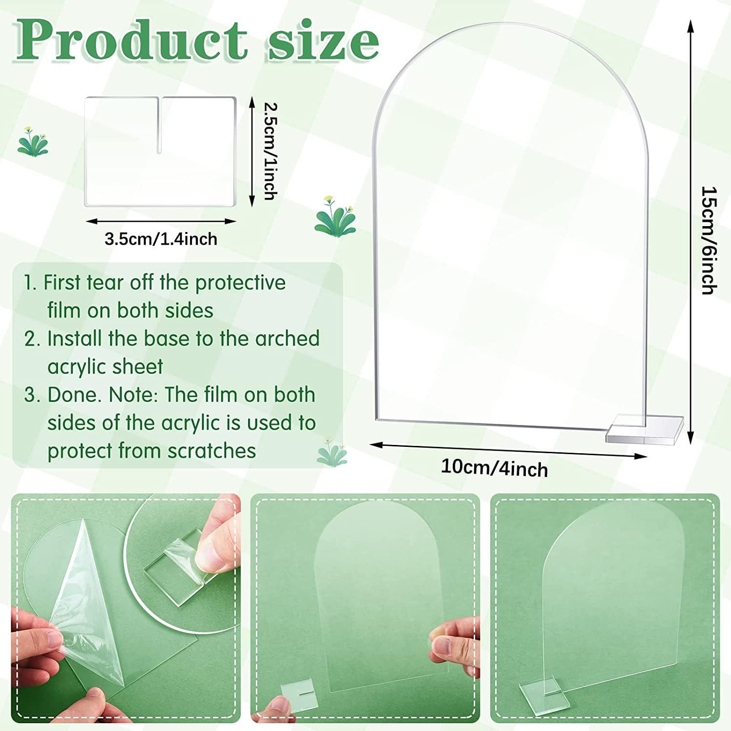 Snapklik.com : 20 PCS Acrylic Arch Sign Blanks, 4" X 6" - Clear, DIY ...