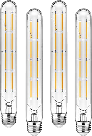 HOMOSUM LEOOLS T10 Led Long Bulbs,8W Dimmable Tubular Bulb,75 Watt Equivalent,E26 Edison Style ...