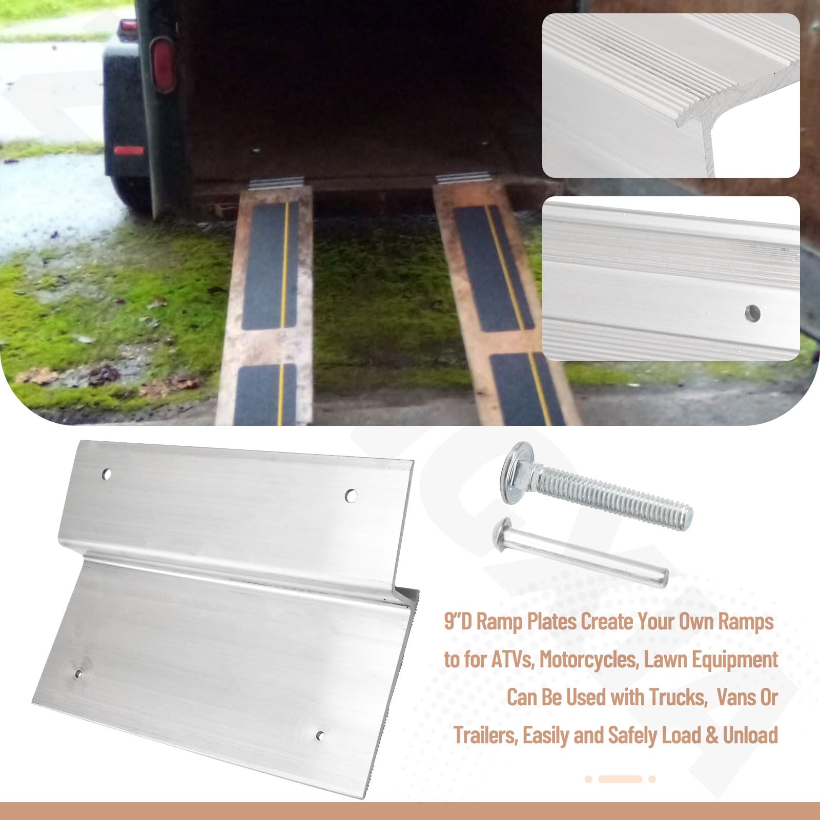 Snapklik.com : 2 Pack 12” Aluminum Ramps Bracket Kit, Weight Capacity ...