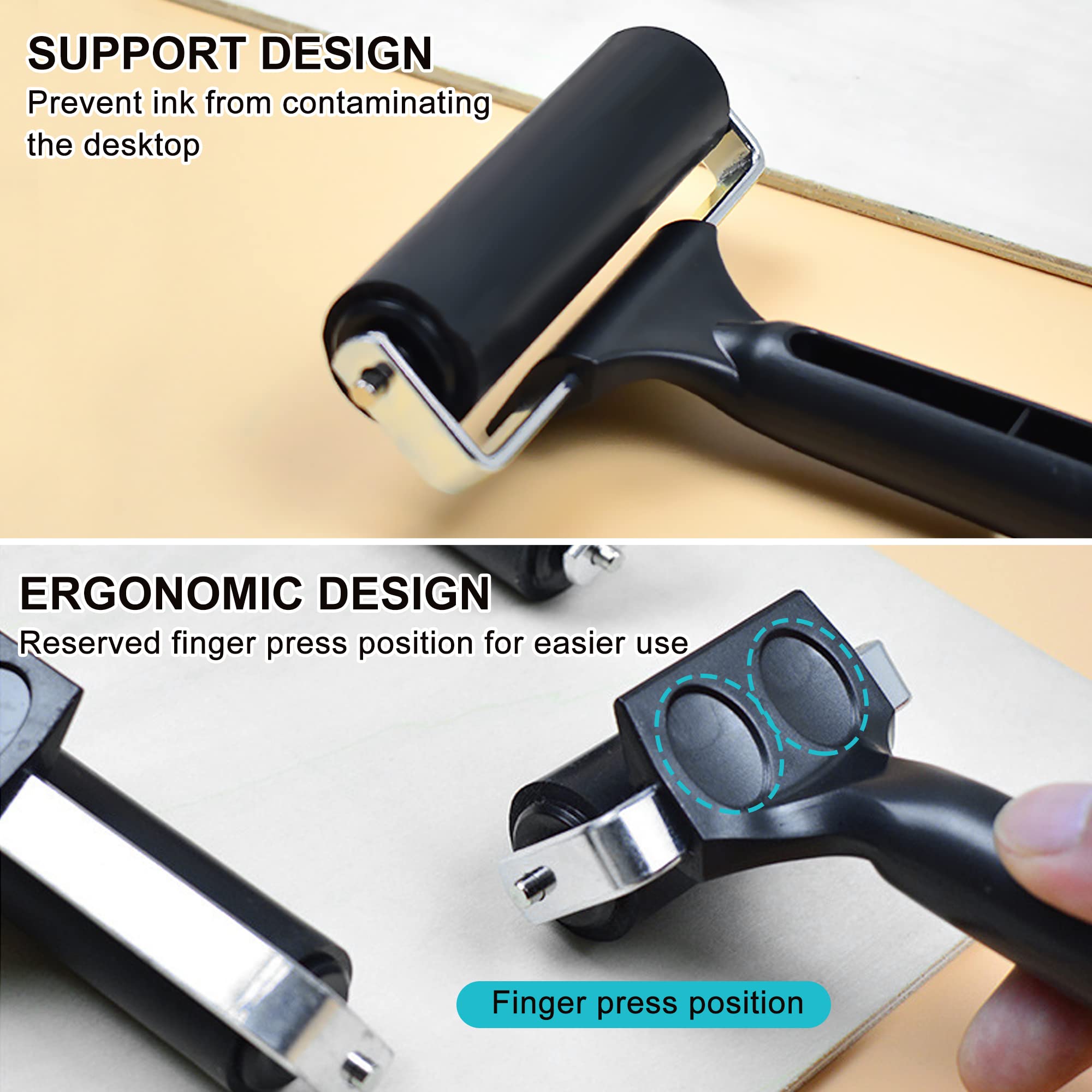 Snapklik.com : 2.2-Inch Rubber Brayer Roller For Printmaking, Removable ...